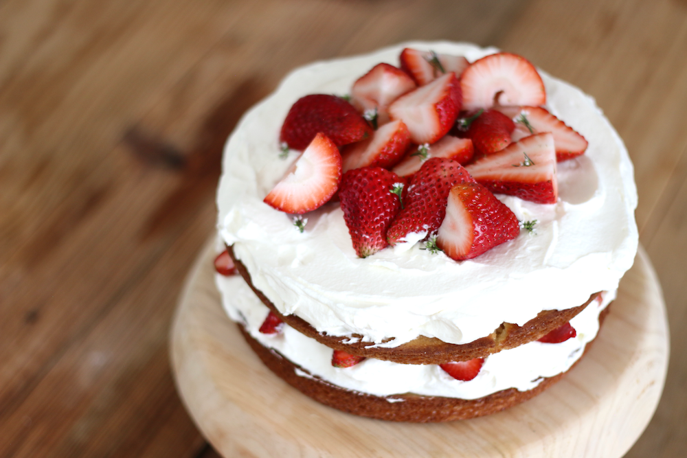 Strawberry and Cream Layer Cake - Weavers Orchard